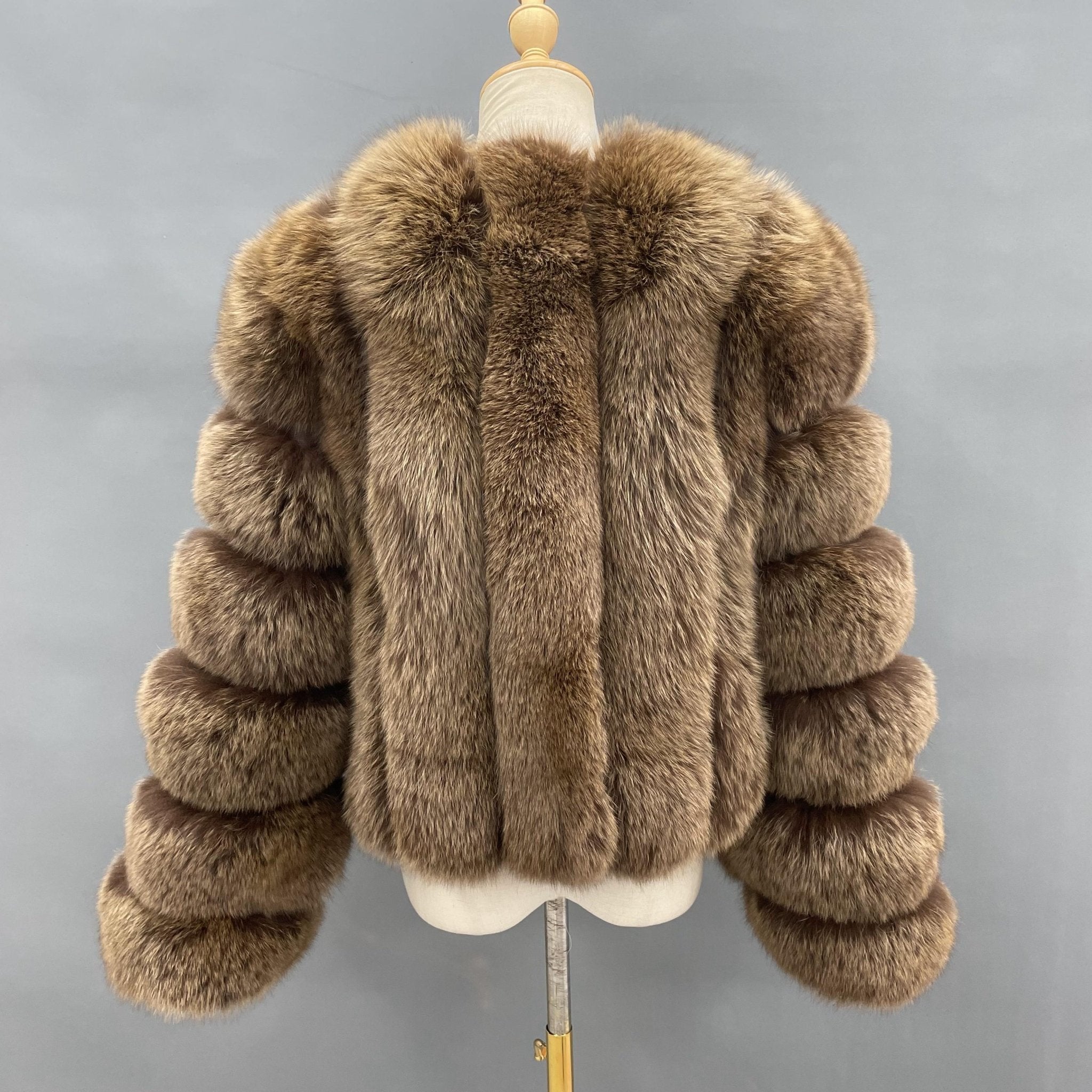 Chocolate Luxury Fur Vertical Pelt Coat – H&L